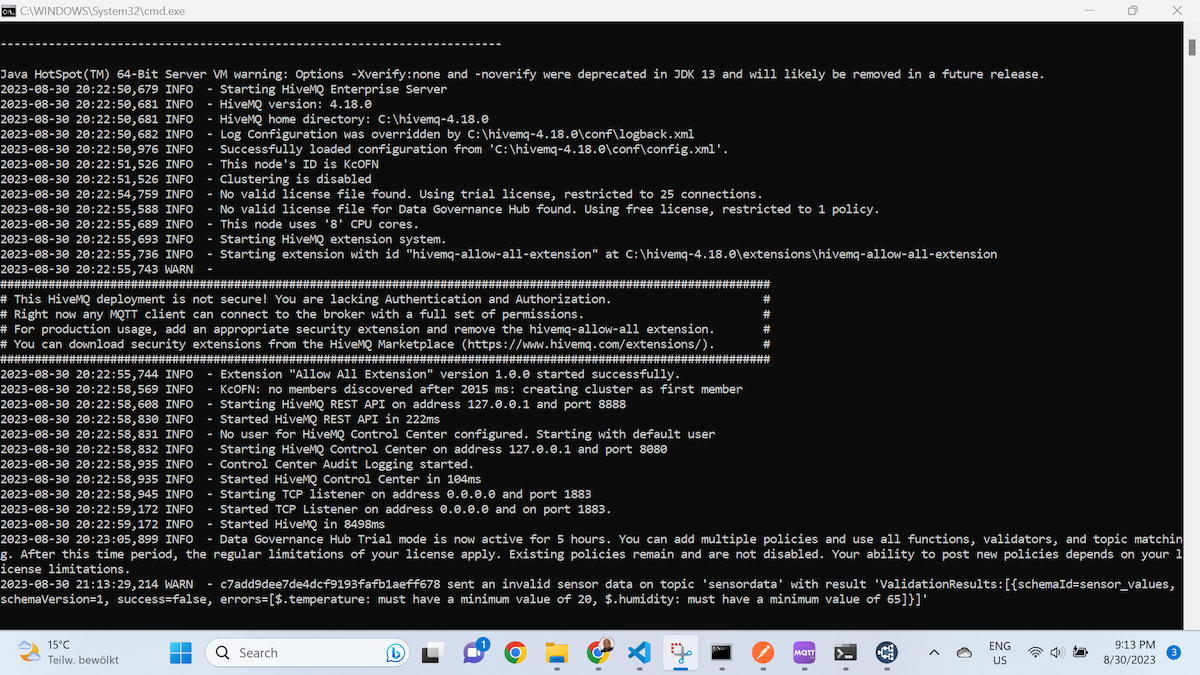Getting Started with MQTT Data Validation Using HiveMQ Data Hub
